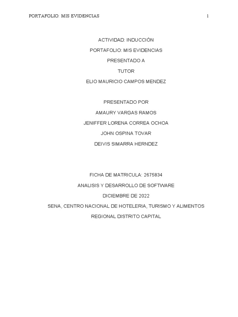 Portafolio de Evidencias Del Aprendiz | PDF | Software | Ingeniería de software