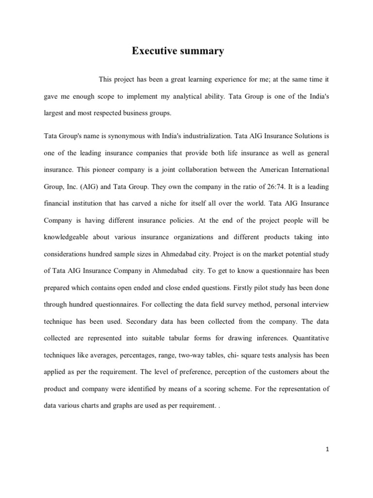 Executive Summary | Life Insurance | Insurance