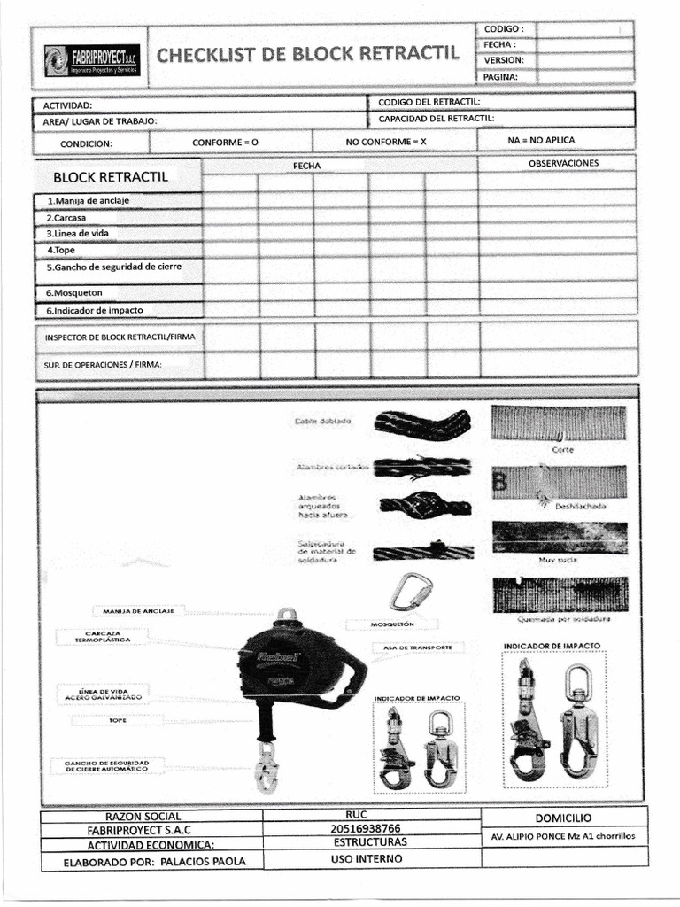 Check List Block Retractil | PDF