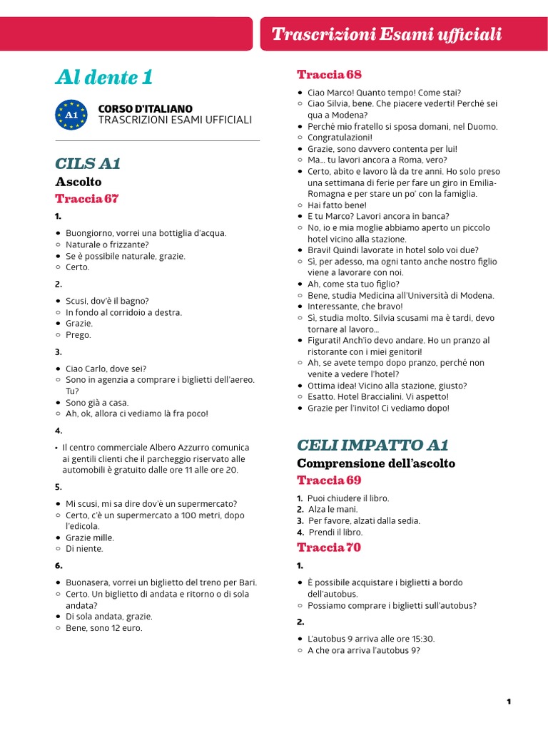 Trascrizioni Esami | PDF