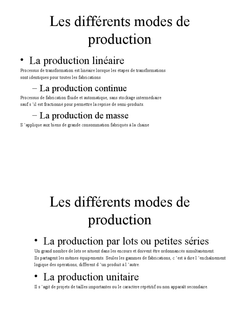 Les modes de production expliqués | PDF | Inventaire | Évolution