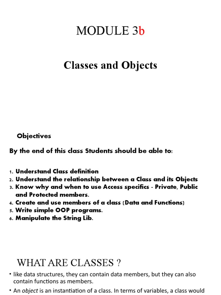 Module 3 Continues 2 What Are Classes Pdf Class Computer Programming Method Computer 2855
