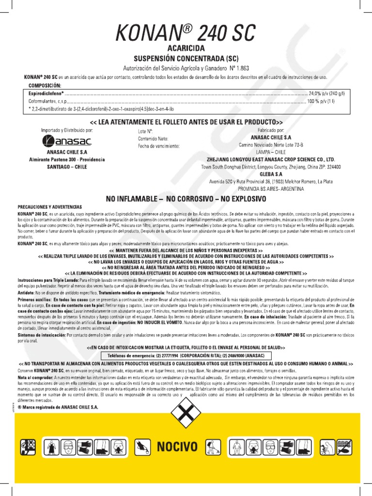 Etiqueta Konan 240 SC | PDF