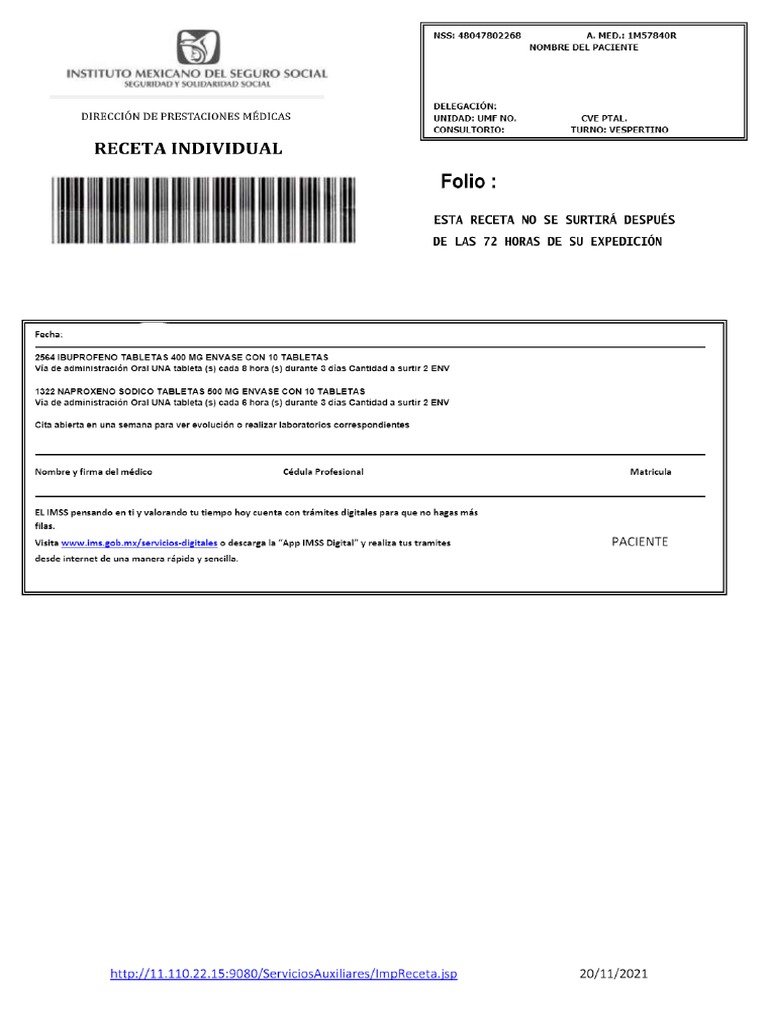 receta-IMSS Editable | PDF