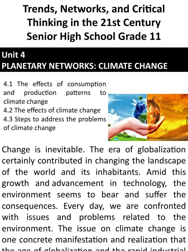 The Effects of Climate Change and Steps to Address It | PDF | Climate ...