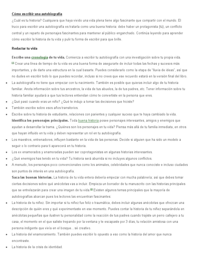 Cómo Escribir Una Autobiografía | PDF | Autobiografías