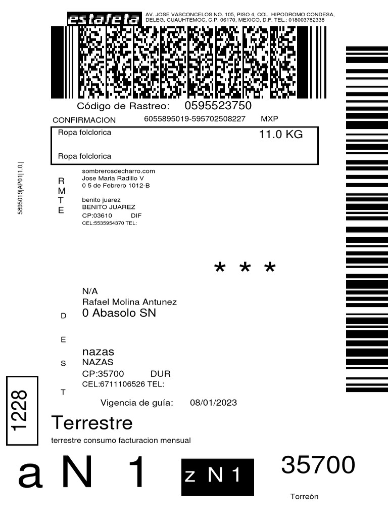 Terrestre: Código de Rastreo | PDF
