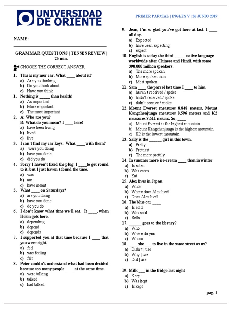 Ingles V - Primer Parcial | PDF | Mount Everest