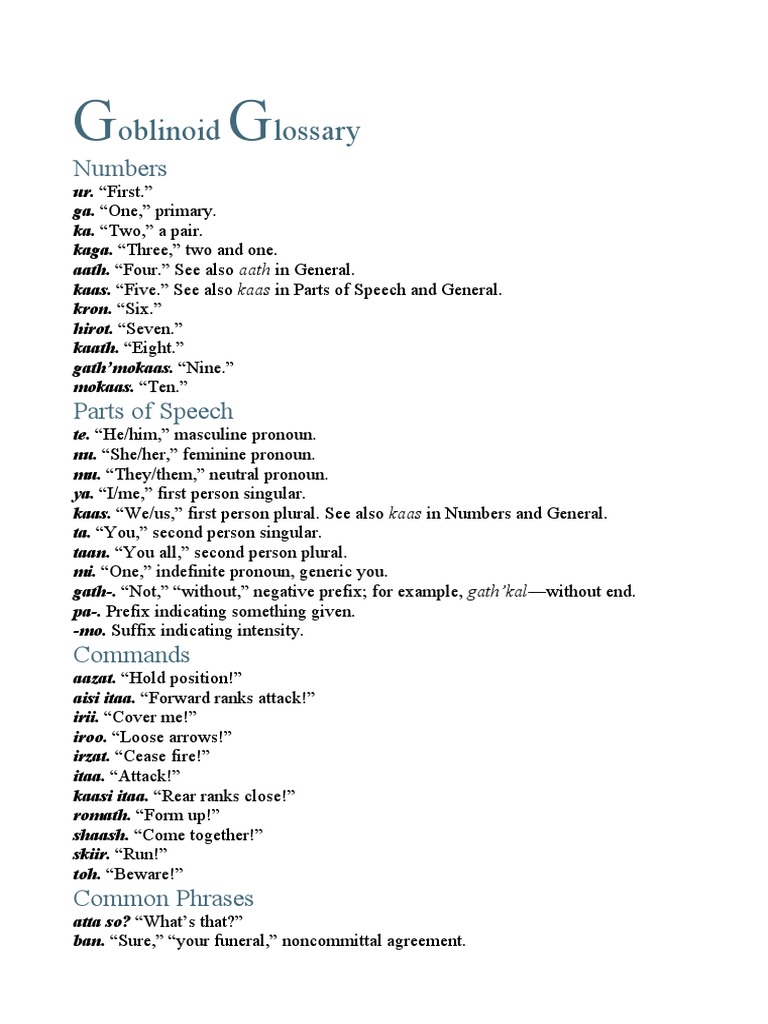 Goblinoid Glossary Darguun | PDF | Religion & Spirituality