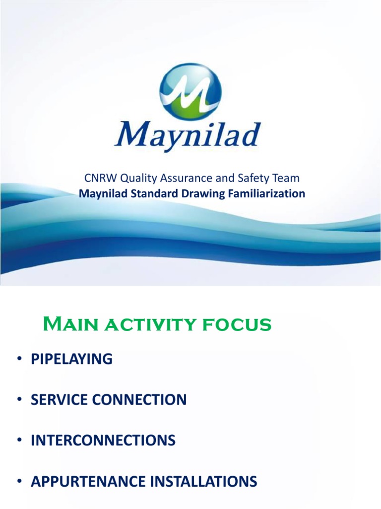 Maynilad Standard Drawing Overview | PDF | Pipe (Fluid Conveyance) | Valve