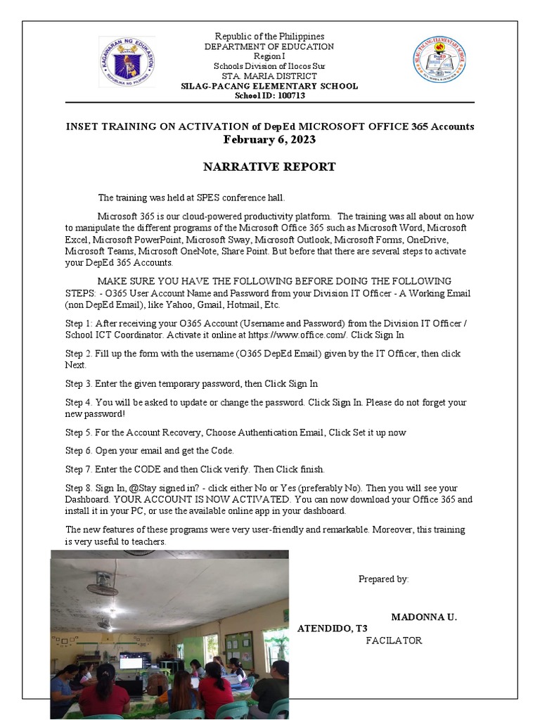 Narrative Report | PDF | Microsoft Office | World Wide Web