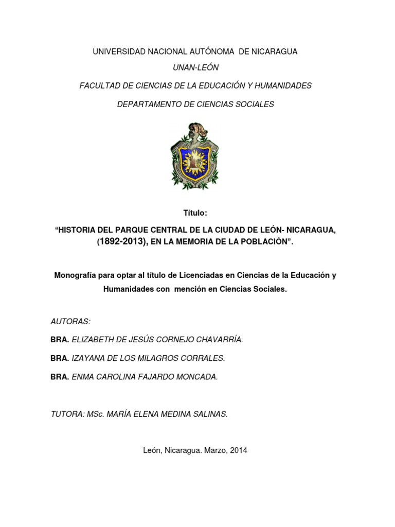 Historia Del Parque Central de Leon | PDF