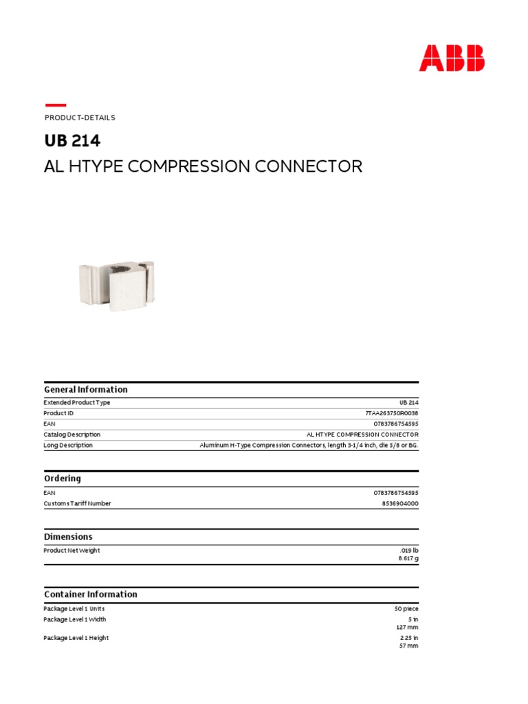 Ub 214 | PDF | Electrical Connector | Electrical Conductor