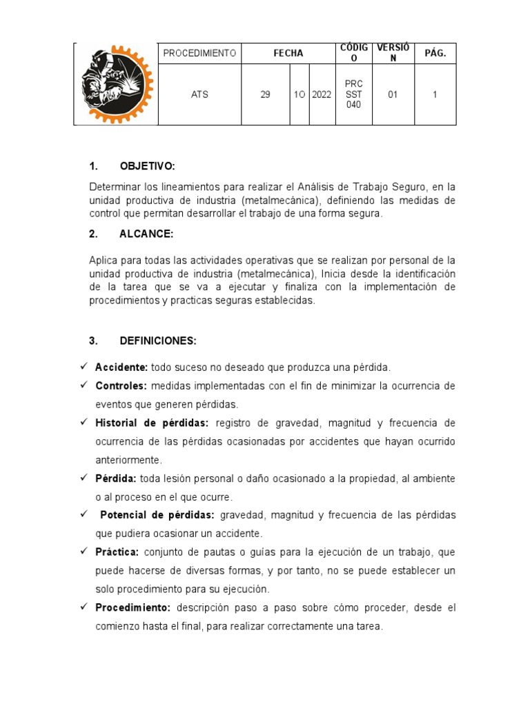 Plantilla Procedimiento Ats | PDF
