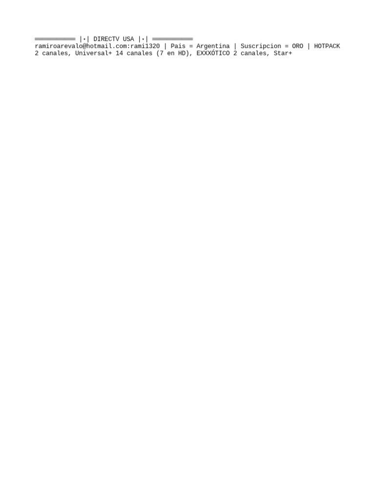 Cuenta Directv Go #1 | PDF