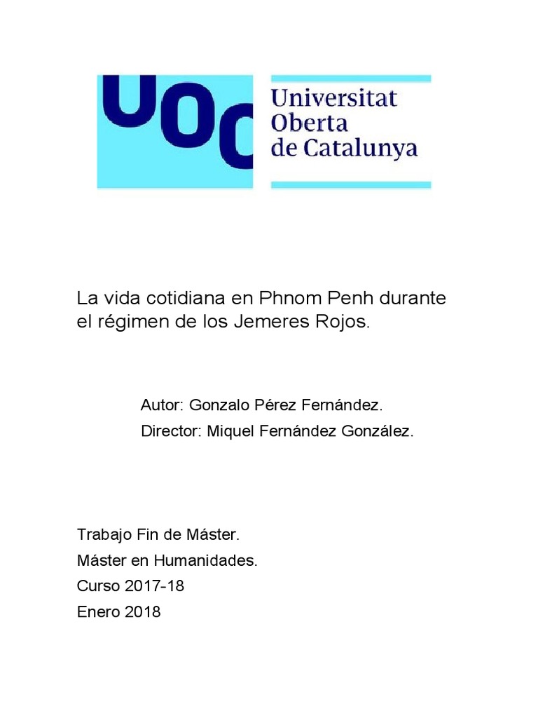 Gperezfer TFM0118 Memoria | PDF | Pol Pot | Khmer Rouge