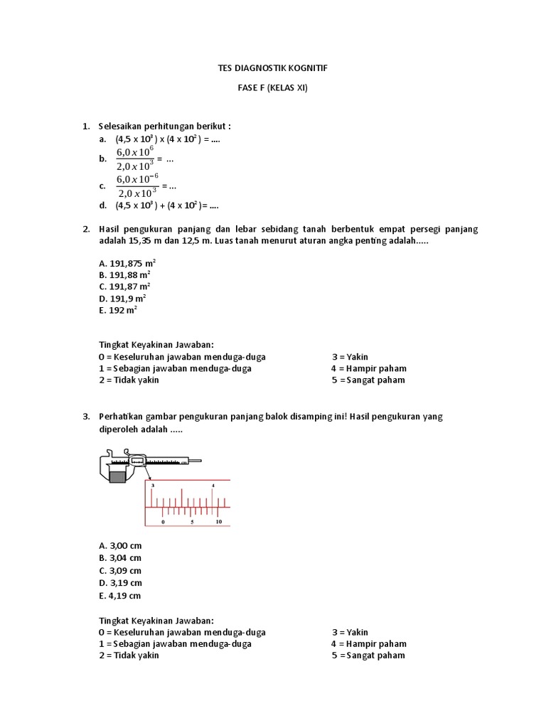 Tes Diagnostik Kognitif Fisika | PDF | Seni & Disiplin Bahasa | Metode ...