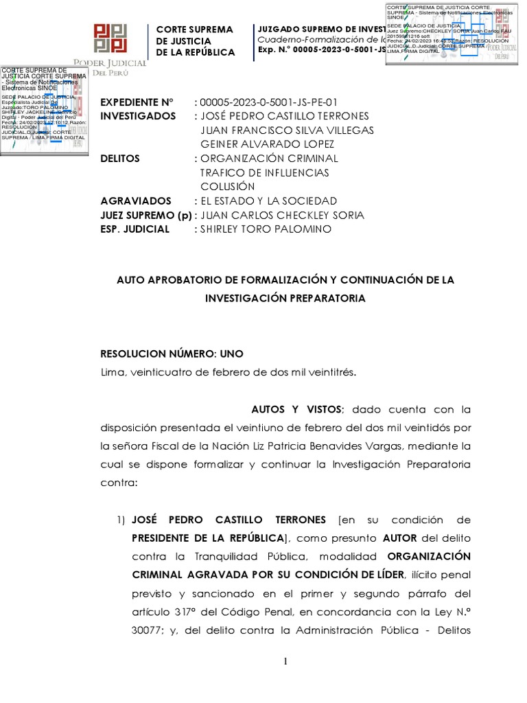 Formalización de La Investigación Preparatoria | PDF | Fiscal | Procedimiento Criminal