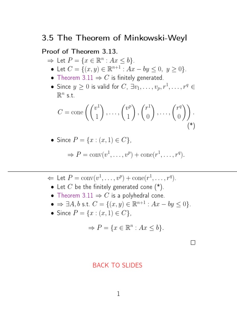 Linear Inequalities and Polyhedra - Proofs | PDF | Mathematical Concepts | Algebra