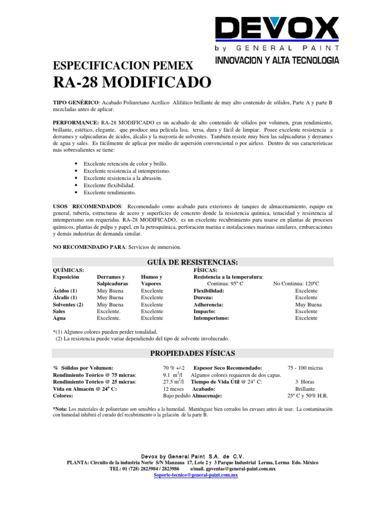 Ra - 28 Modificado | PDF | Epoxy | Revestimiento