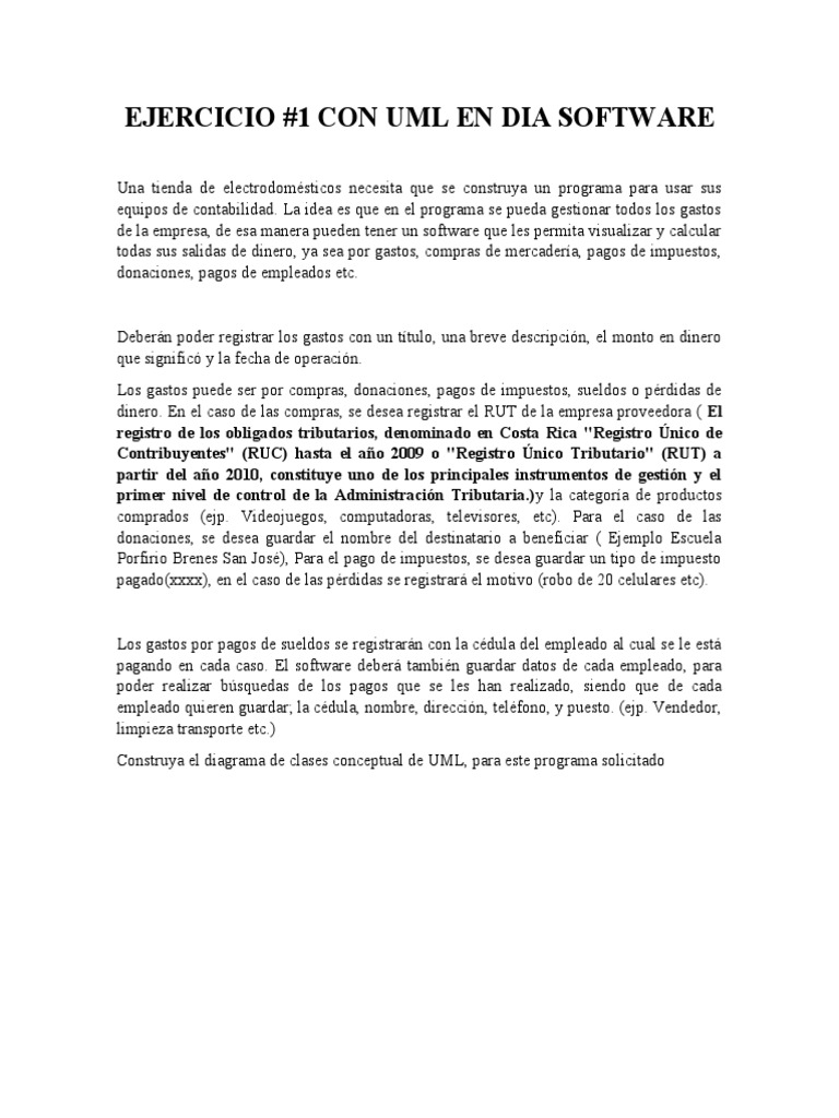Ejercicio #1 Uml Dia | PDF