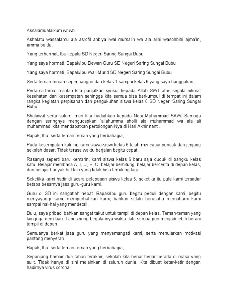 Pidato Kelas 6 | PDF