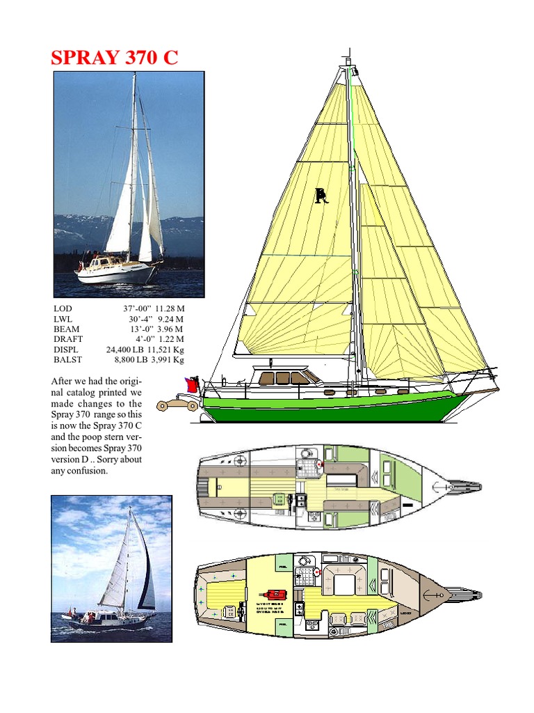 Spray 370 C Sailboat Plans | PDF | Deck (Ship) | Ships
