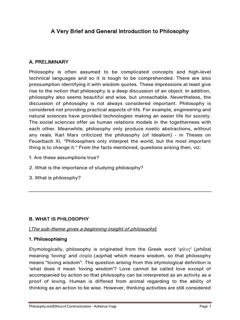 Philosophy, An Introduction | PDF | Dialectic | Definition