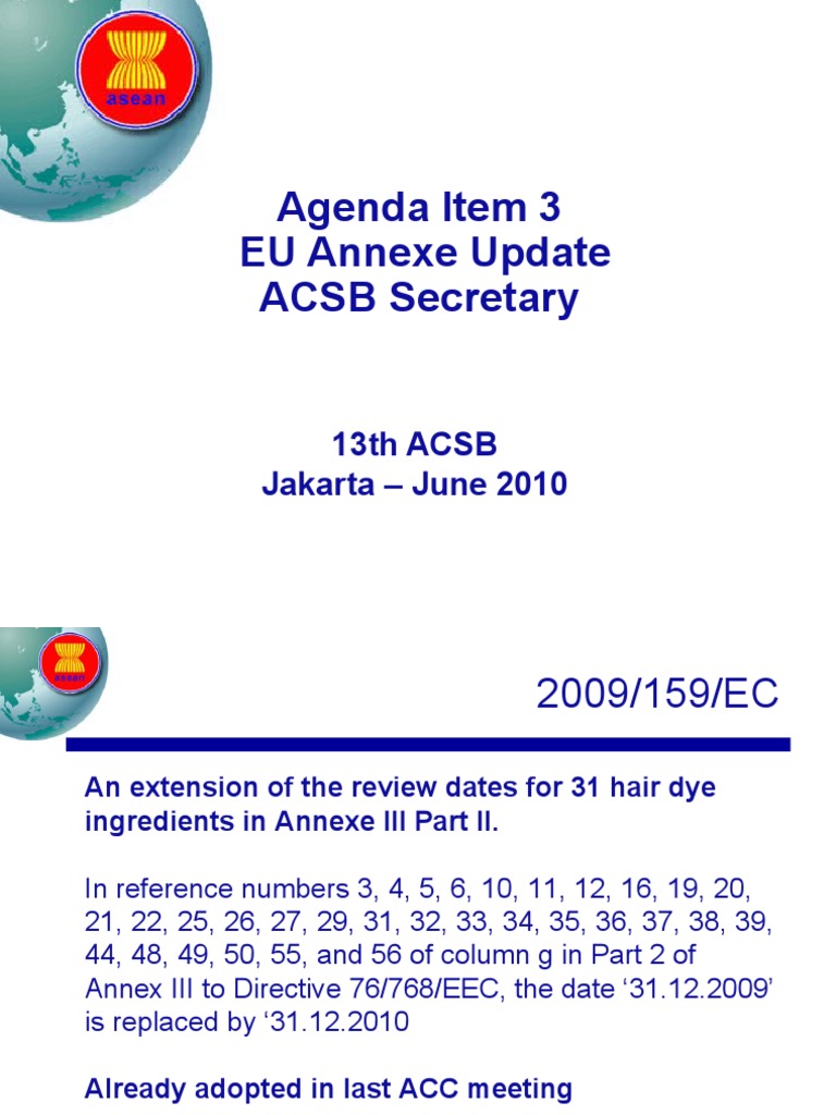 EU Annex III Updates on Hair Dyes | PDF | Cosmetics | Toiletry