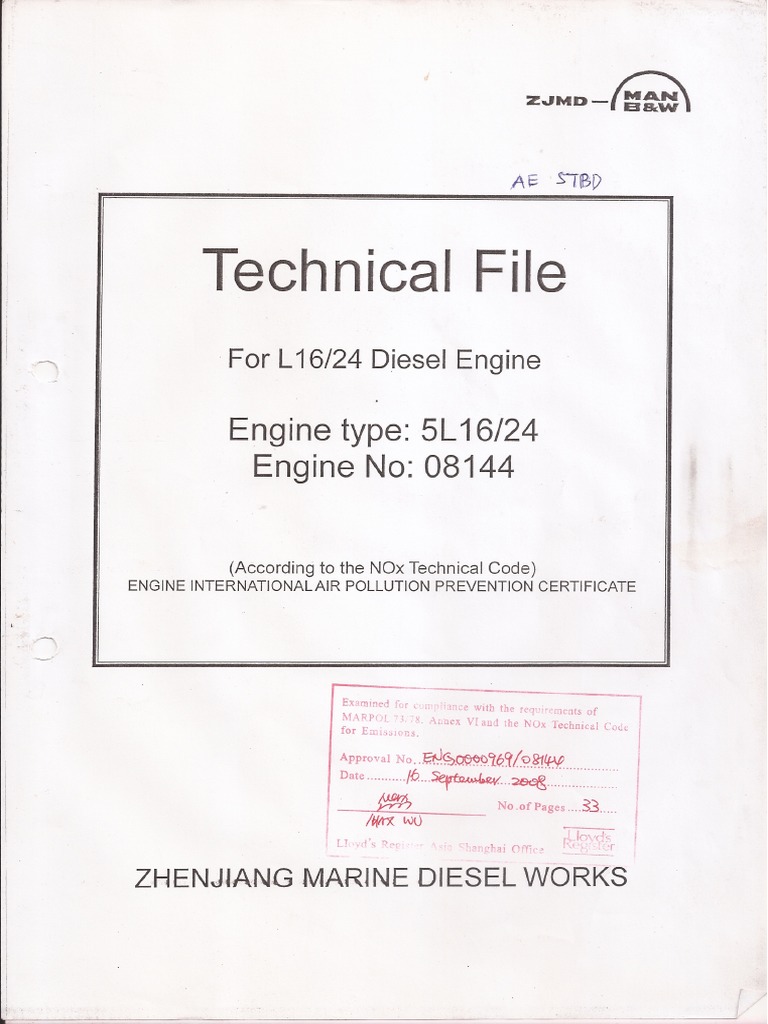Emission File For Auxiliary Engine (Port & STBD) | PDF