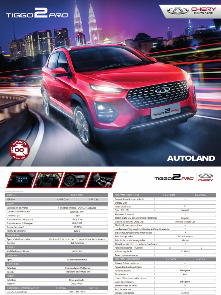 Ficha Tecnica Tiggo 2 Pro Autoland | PDF