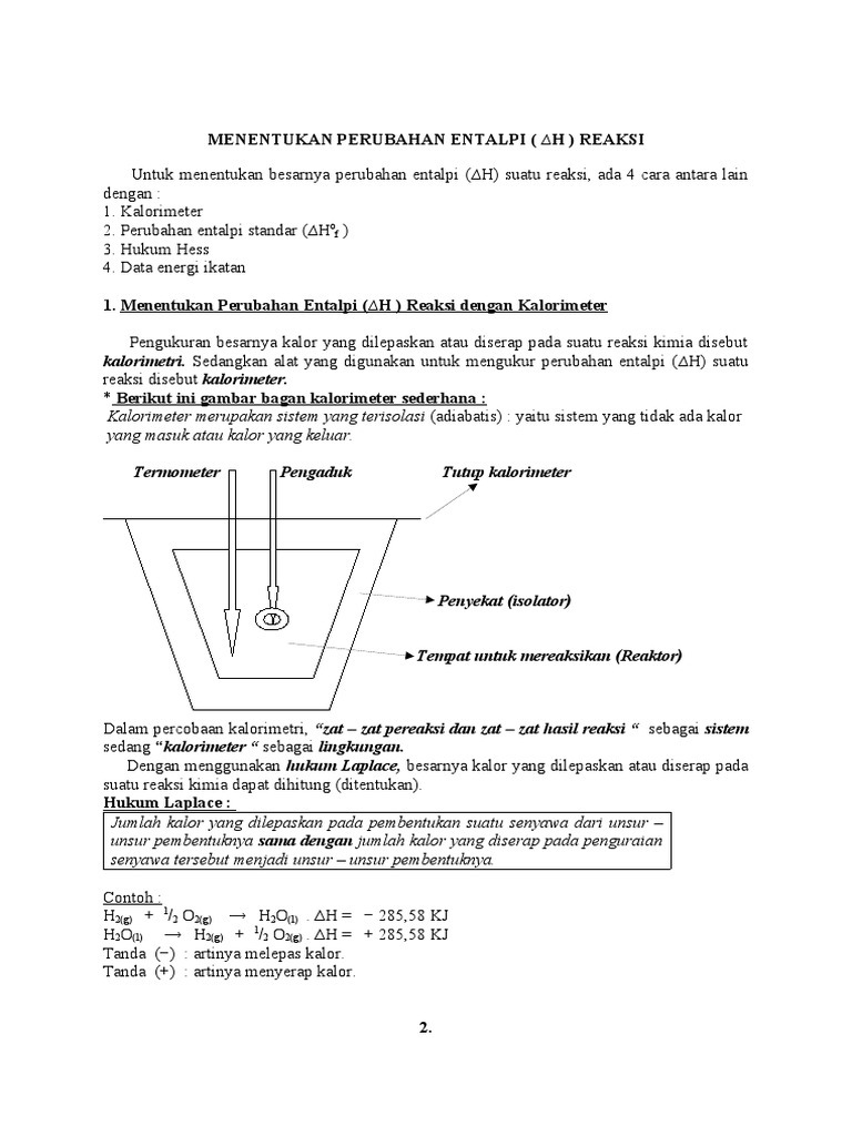 Menentukan Entalpi Reaksi | PDF | Metode & Bahan Ajar | Sains & Matematika