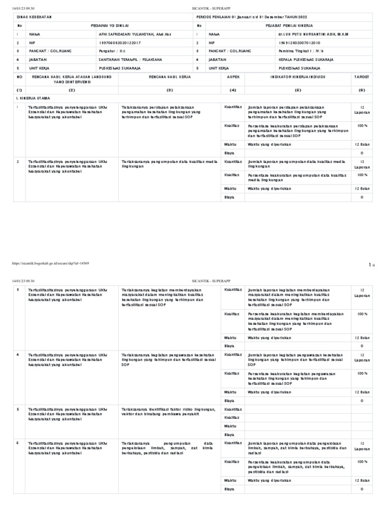 Rencana Hasil Kerja | PDF