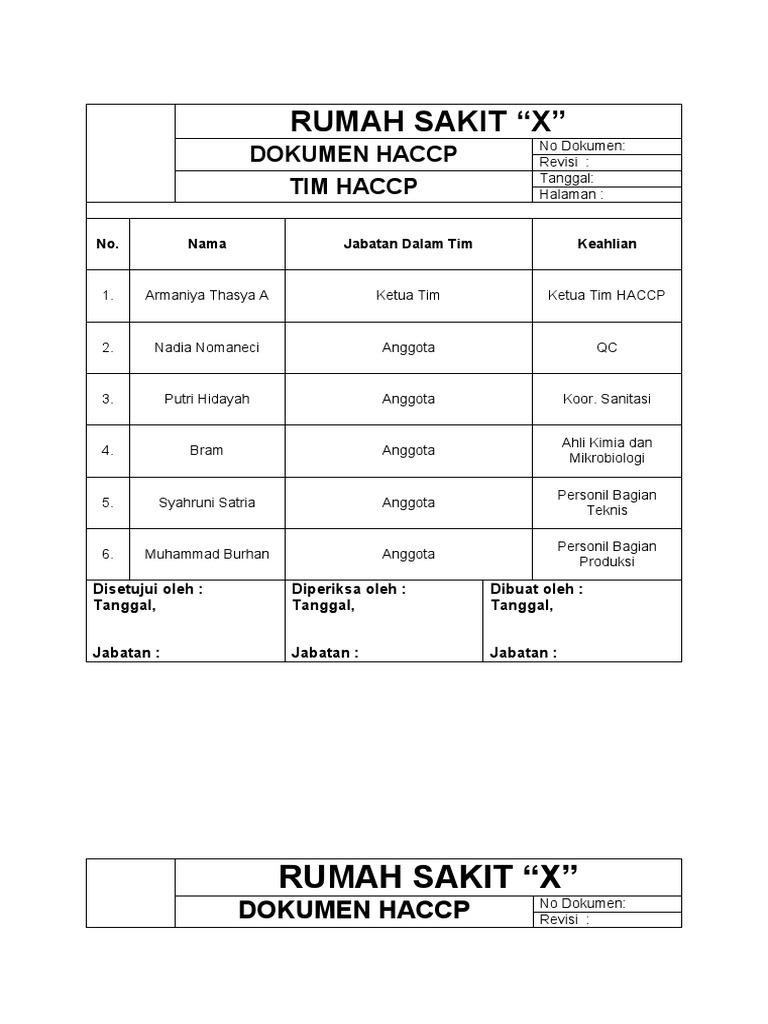 Form Kuesnioner Haccp PKL Poltekkes Kaltim 2022 | PDF
