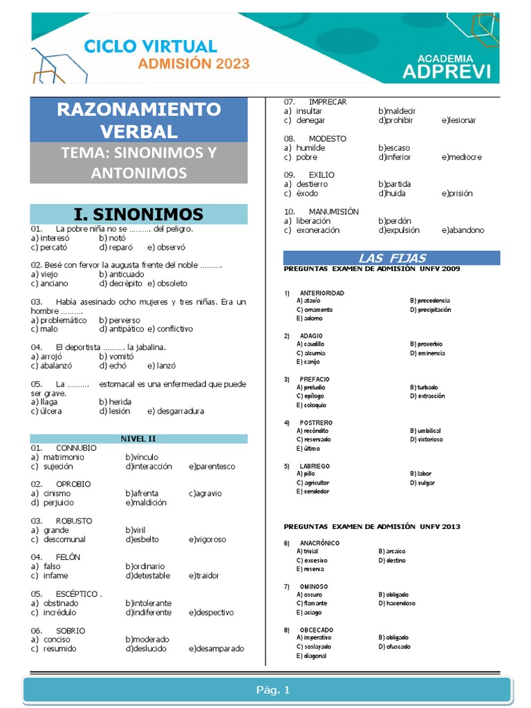 2023 - I Separata Aptitud | PDF