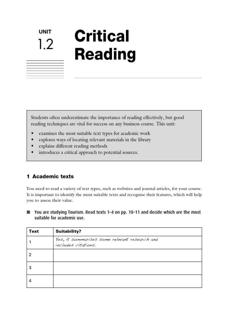 Critical Reading | PDF | Science & Mathematics