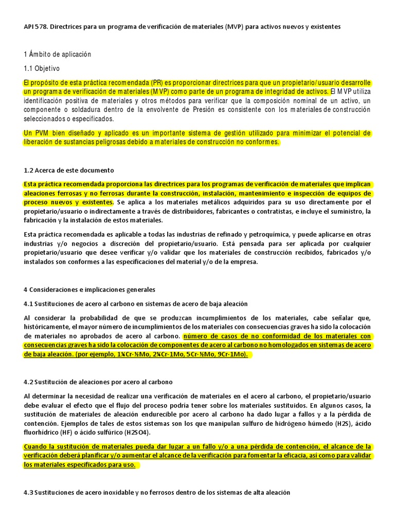 Api 578 | PDF | Espectro de emisión | Acero