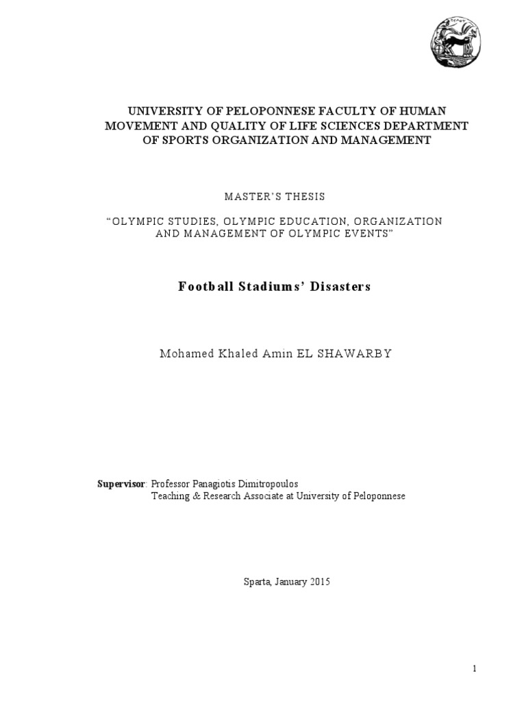 Mohamed Shawarby Thesis - Final Version 26-4-2016 | PDF | Sports | Association Football