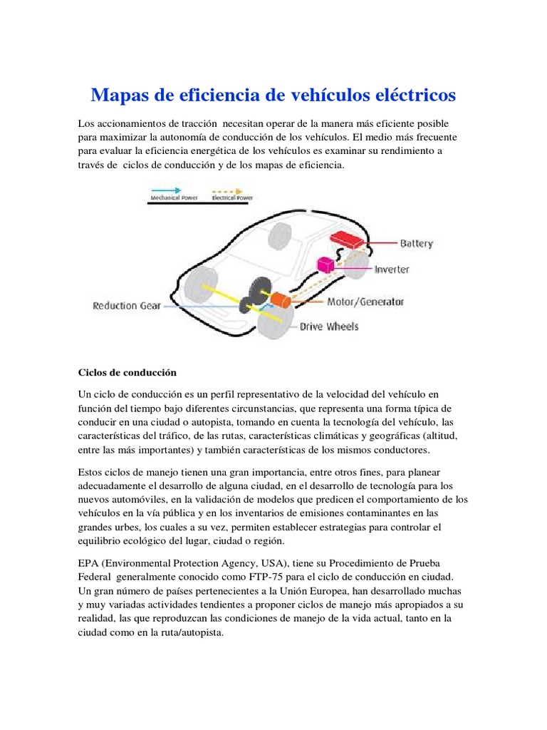 Mapas de Eficiencia en Vehículos Eléctricos | PDF | Ingenieria ...