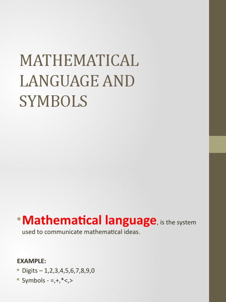 Mathematical Language and Symbols | Download Free PDF | Set ...