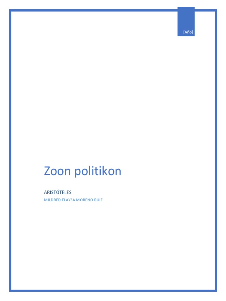 Zoon Politikon: El Hombre Político según Aristóteles | PDF ...