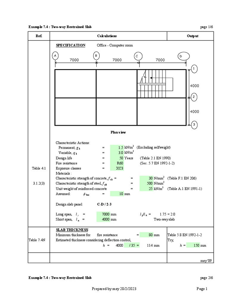 Slab Design Eurocode | PDF | Mechanical Engineering | Physical Sciences
