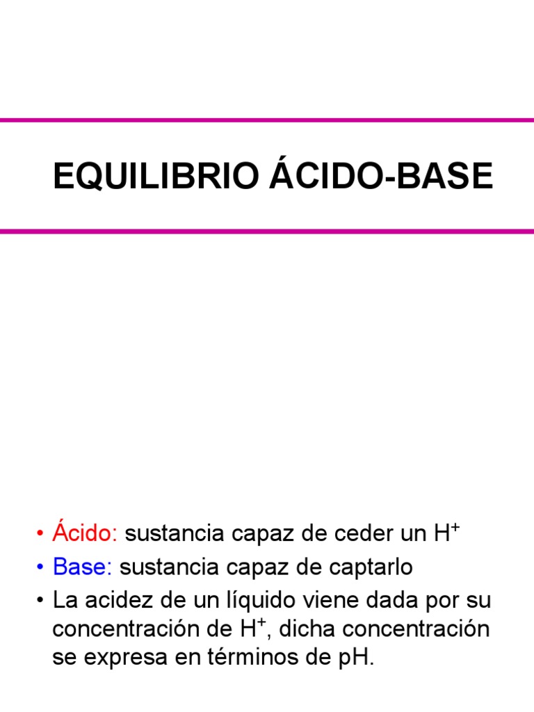 Equilibrio Acido Base | PDF | Solución tampón | Ácido