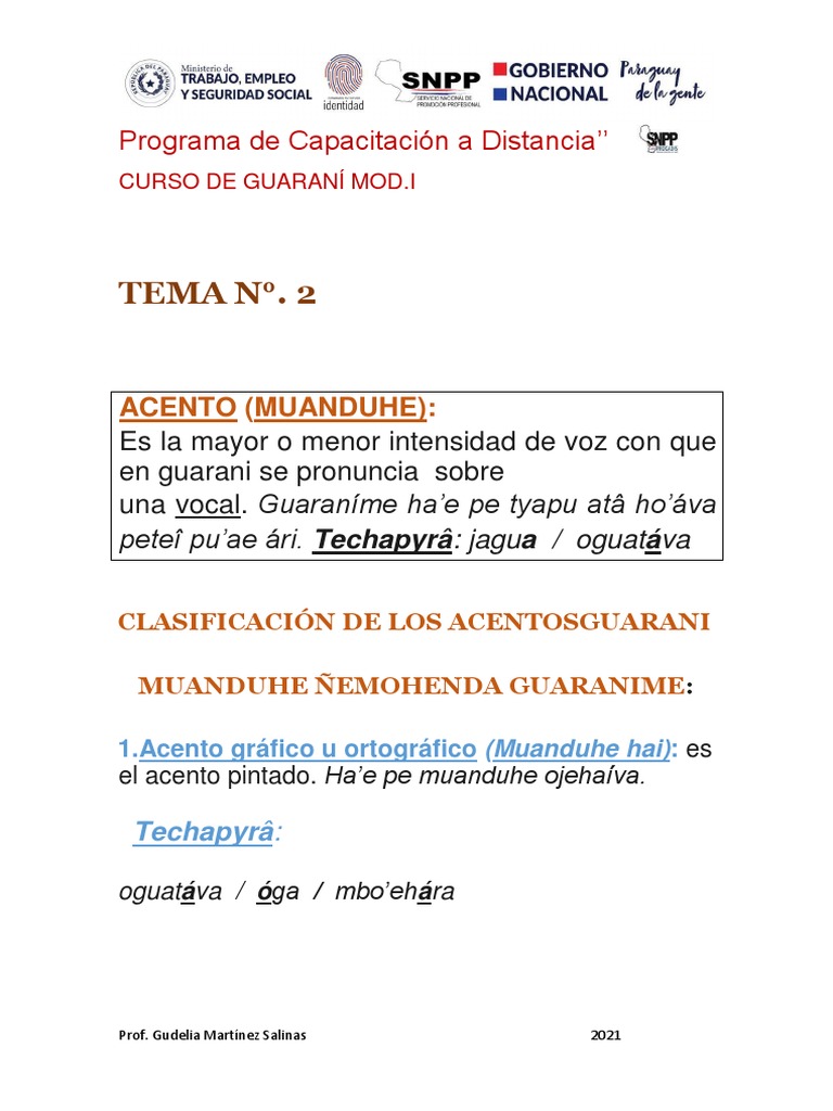 ACENTO MUANDUHE - TEMA 2 Plataforma DE | PDF | Idiomas | Estudios de idiomas extranjeros