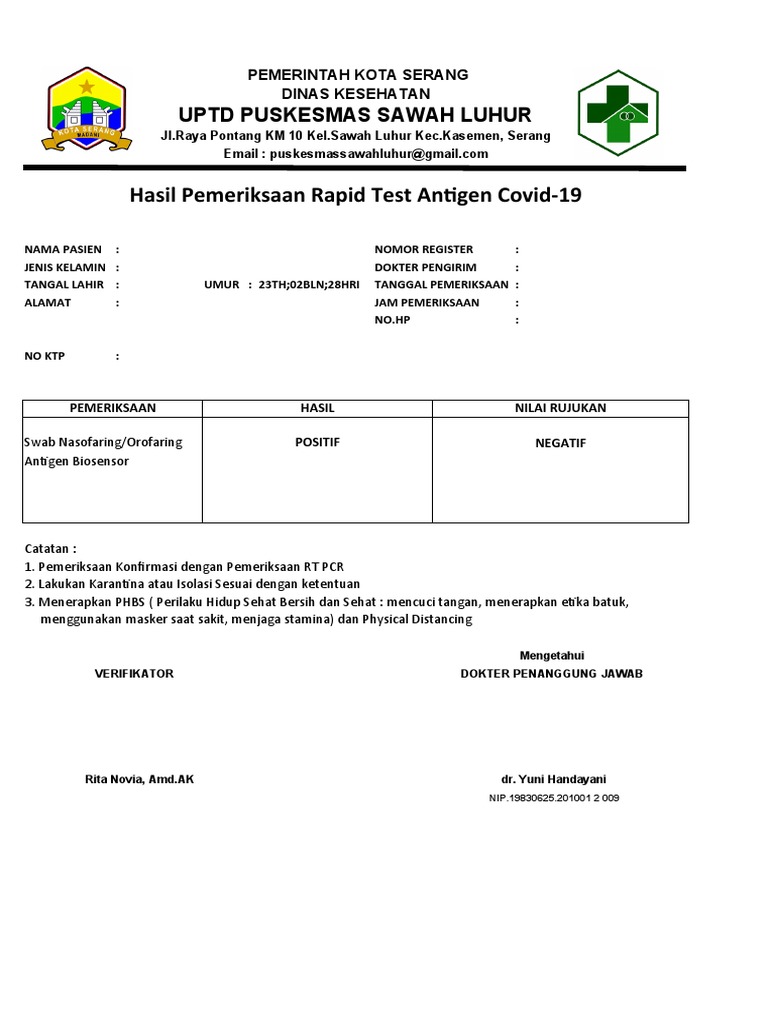 Format Antigen PKM | PDF
