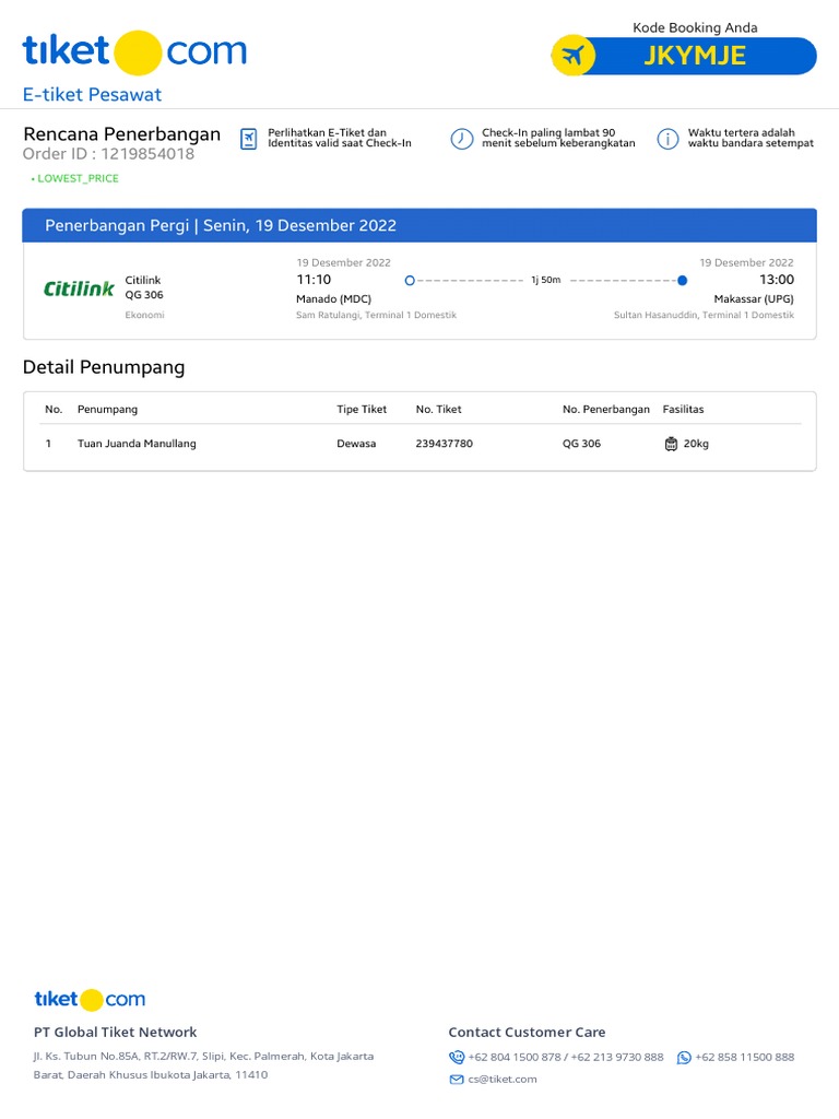 Tiket Berangkat | PDF