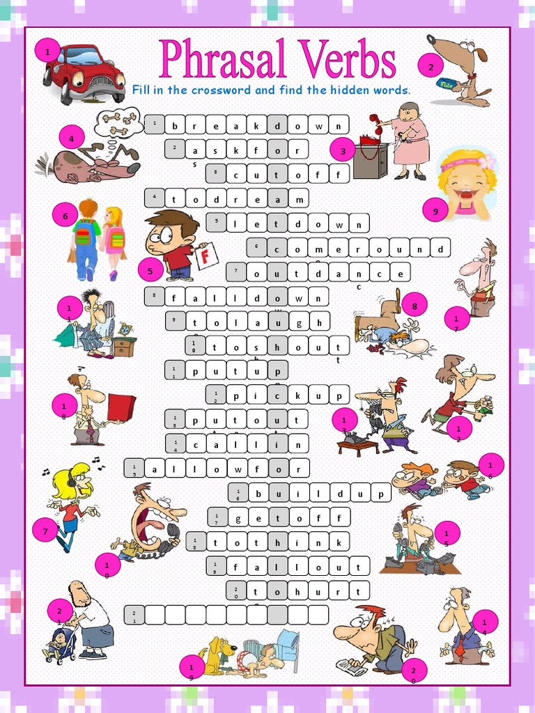Phrasal Verbs Crossword Puzzle Crosswords Fun Activities Games ...