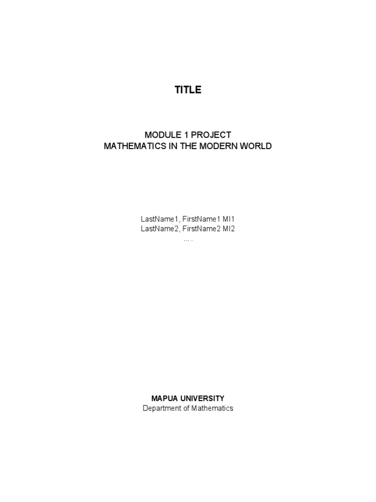 MODULE 1 Project Template | PDF