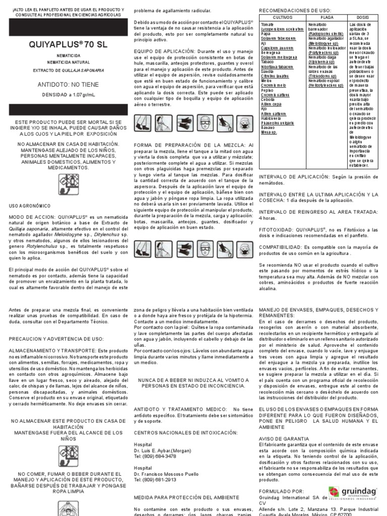 QUIYAPLUS | PDF | Agua | Ajo