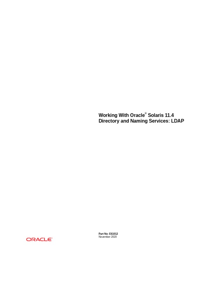 Working With Oracle Solaris 11.4 Directory and Naming Services: LDAP | Download Free PDF ...